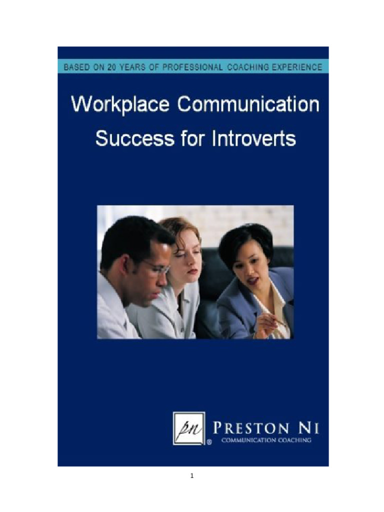 Workplace Communication Success For Introverts by Preston Ni Excerpt | PDF