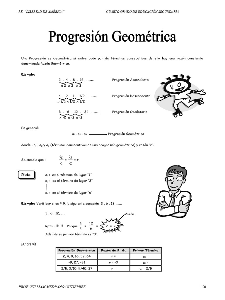 4to. Progresión Geométrica | PDF