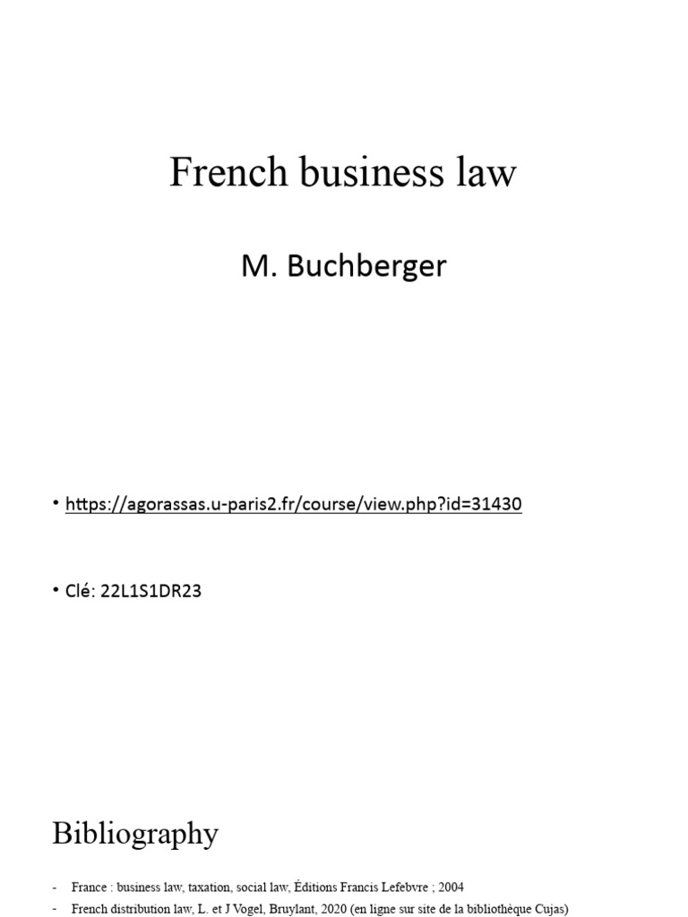 French Business Law | PDF | Lease | Franchising