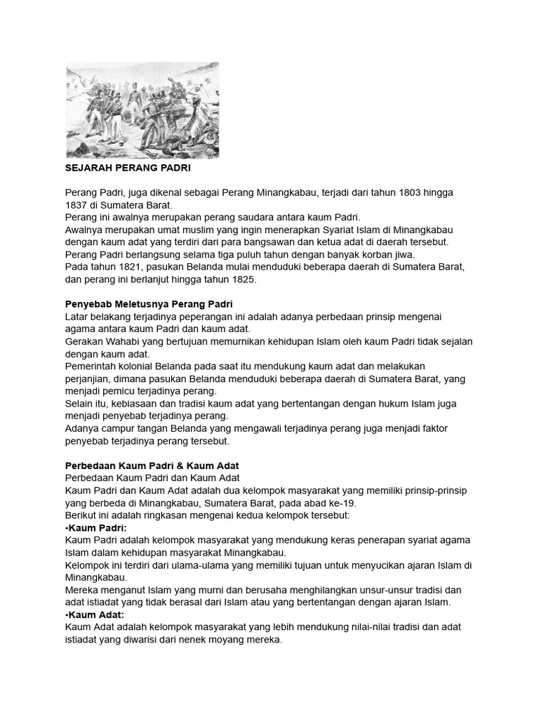 Sejarah Perang Padri | PDF