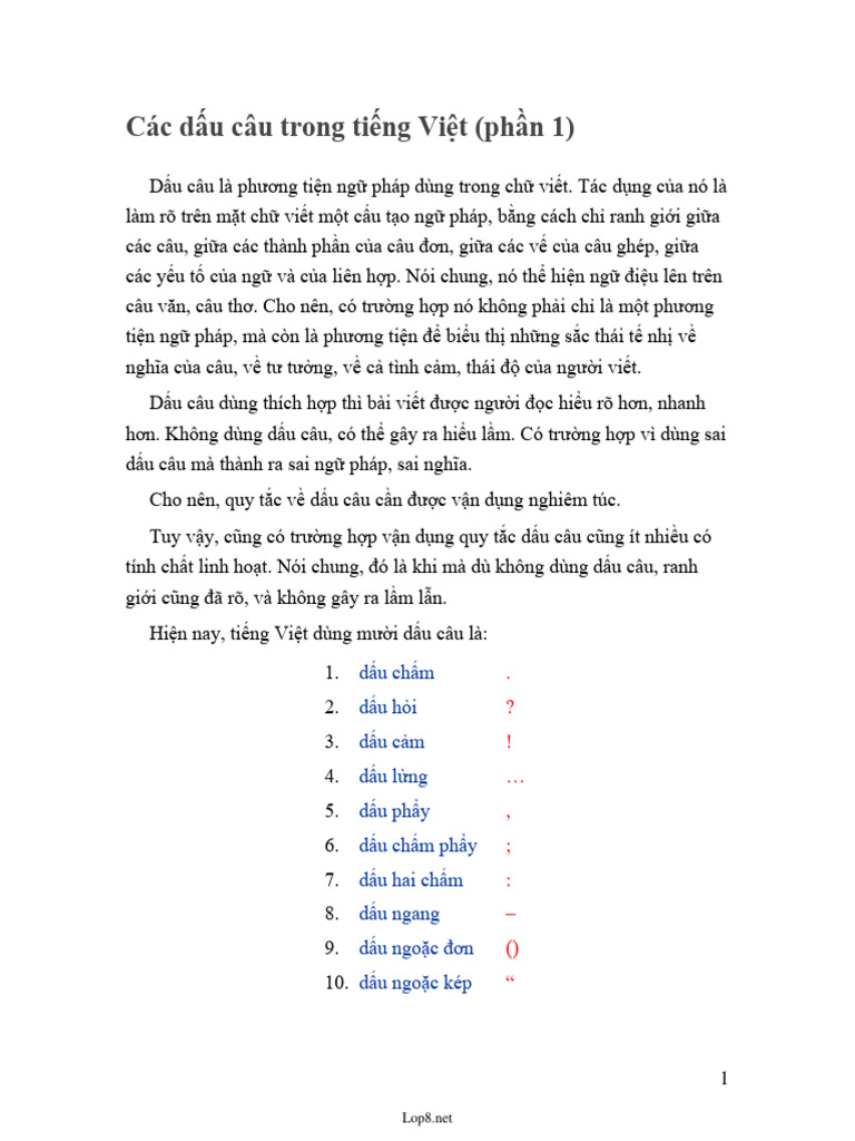 (123doc) - Cac-Dau-Cau-Trong-Tieng-Viet-Phan-1 | PDF