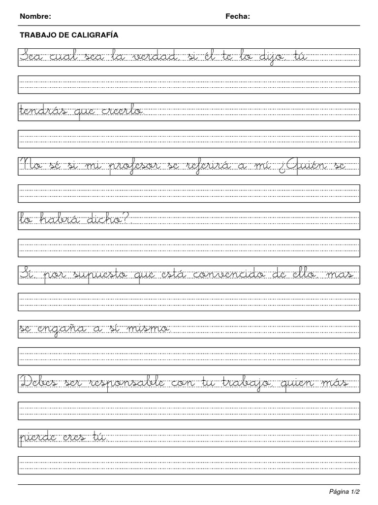 TP Caligrafia Dictado 5 | PDF