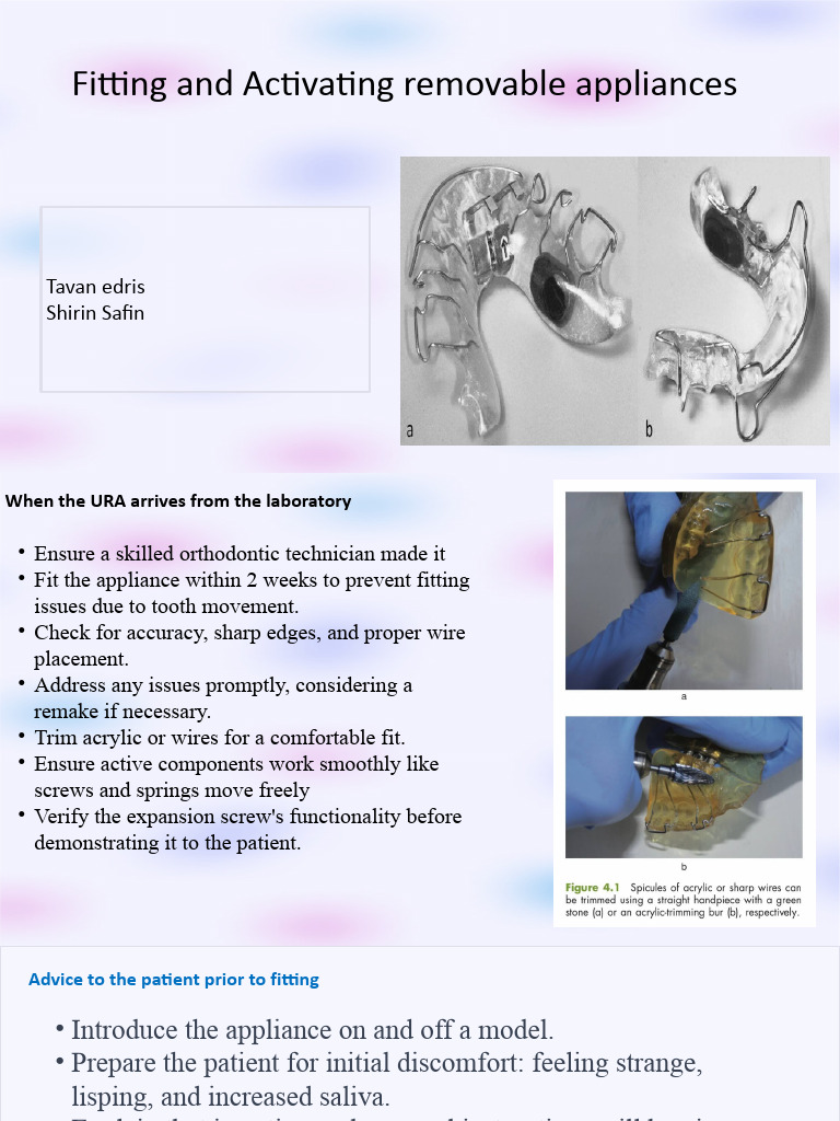 Fitting and Activating Removable Appliances | PDF | Orthodontics | Tooth
