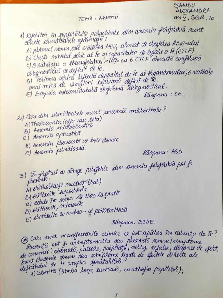 Anemii Sandu Alexandra | PDF