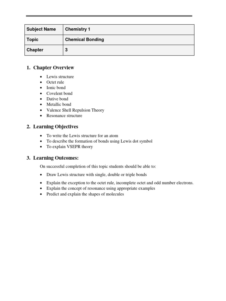 Notes - Chemical Bonding | PDF | Chemical Bond | Covalent Bond