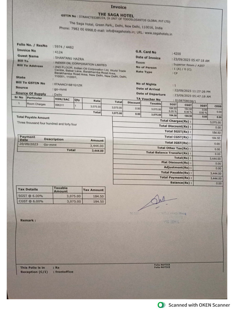 The Saga Invoice | PDF
