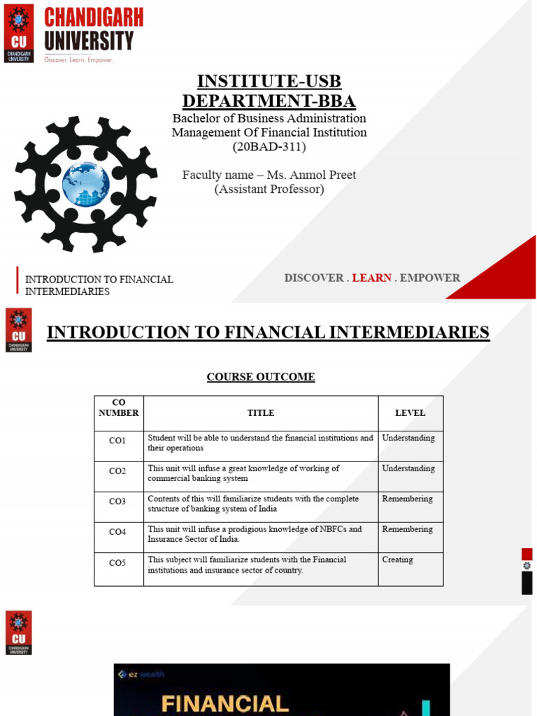 1.2.3 Financial Intermediaries | PDF | Investment Fund | Financial ...