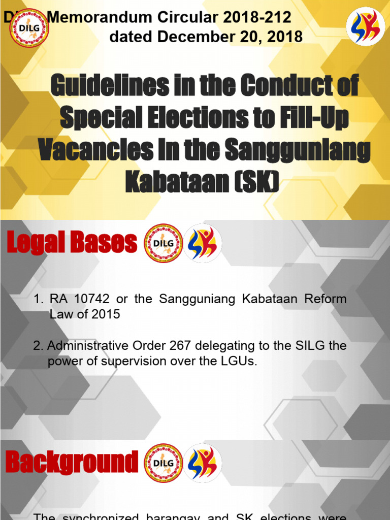 SK Special Election Guidelines Powerpoint | PDF | Voting | Elections