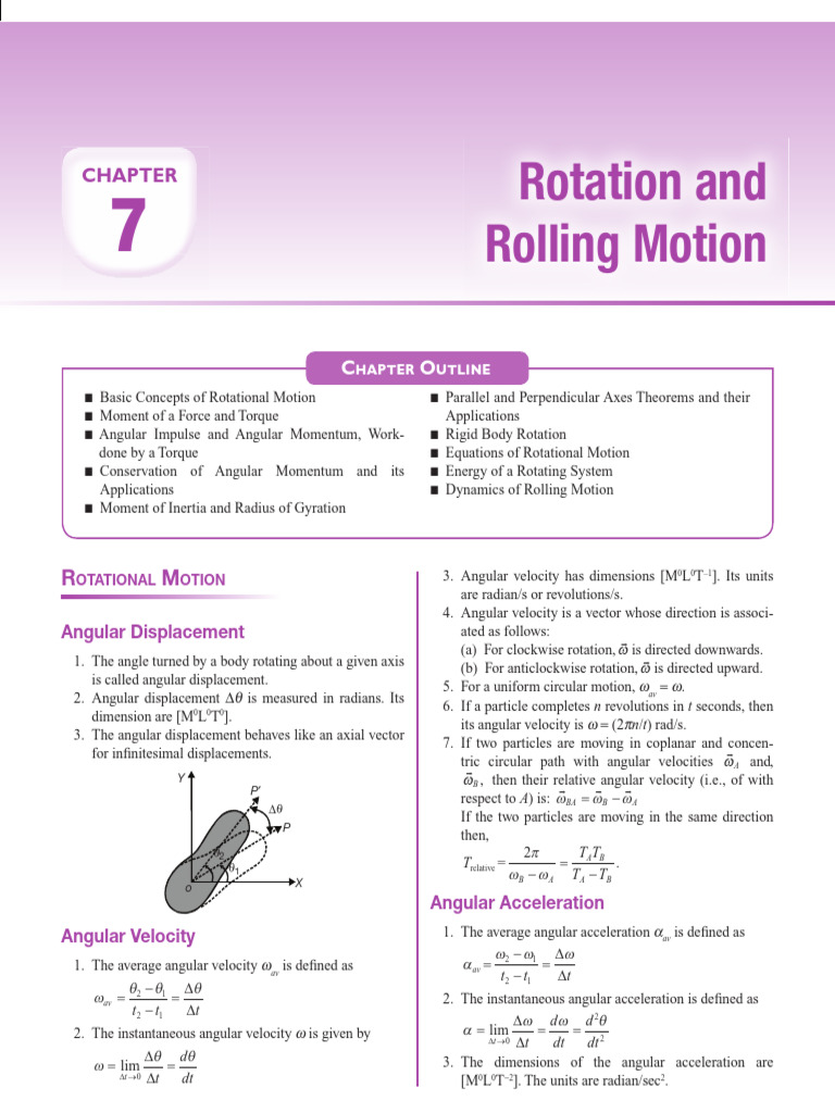 Physics of Rotation & Rolling | PDF | Rotation Around A Fixed Axis | Torque