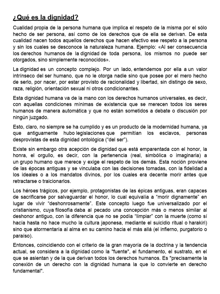 Dignidad 2 | Descargar gratis PDF | Moralidad | Derechos humanos