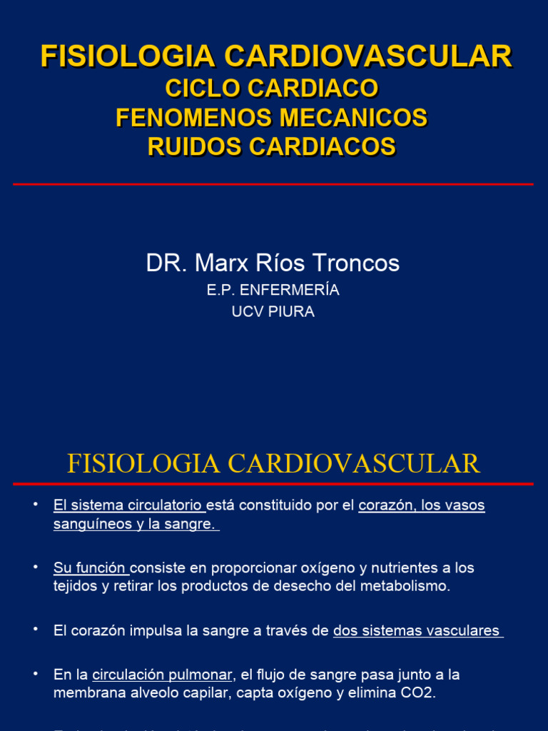 II.4.-Fisio Cardio Vasc - Ciclo Cardiaco - Fenómenos Mecánicos - Ruidos ...