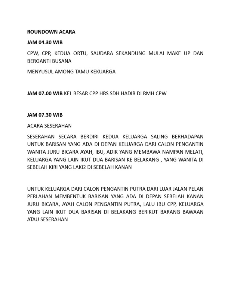 Roundown Acara | PDF