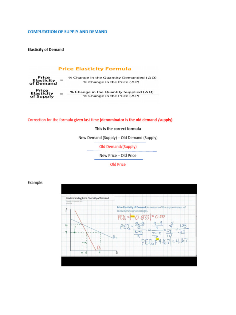 Computation of Supply and Demand | PDF