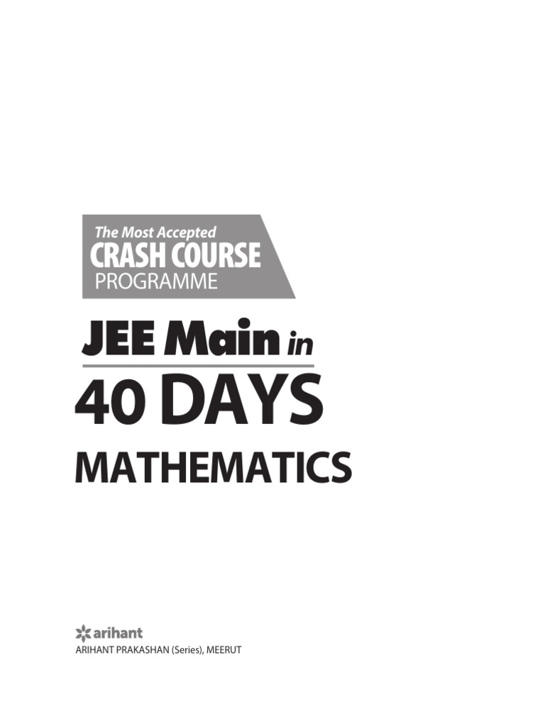 Arihant 40 Days Crash Course For JEE Main Mathematics Crackjee Xyz 002 ...