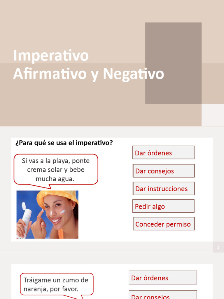 Imperativo Afirmativo Y Negativo Pdf