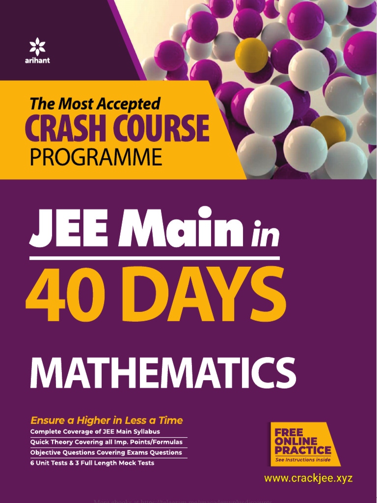 40 Day Jee Main Mathematics Crash Course Pdf 2212