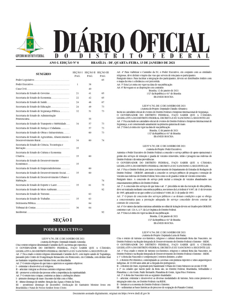Dodf 008 13-01-2021 Integra | PDF | Ciências Sociais | Direito