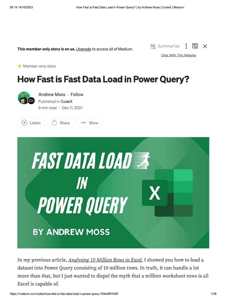 Power Query Faster | PDF