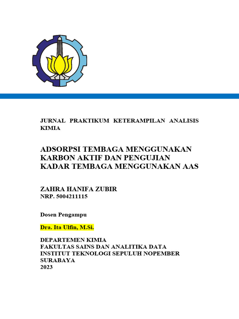 Jurnal Percobaan Karbon Aktif Dan Aas | PDF | Sains & Matematika ...