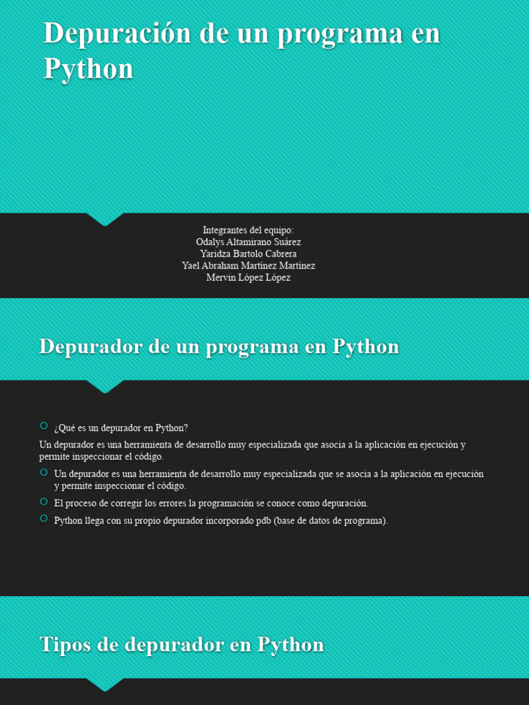 Depuración de Un Programa en Python | PDF | Programa de computadora ...