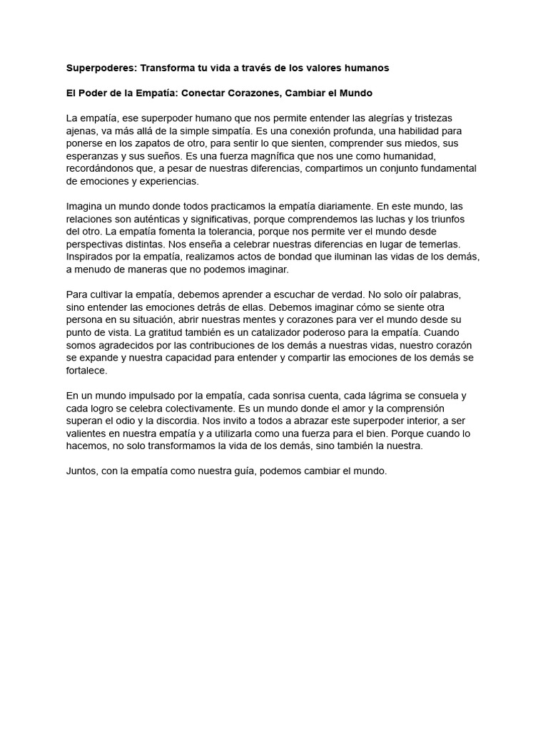 Superpoderes | PDF | Amor | Resiliencia psicológica