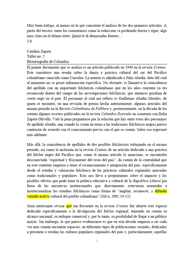 Zapata Catalina - Fuentes Floclor | PDF | Folklore | Colombia