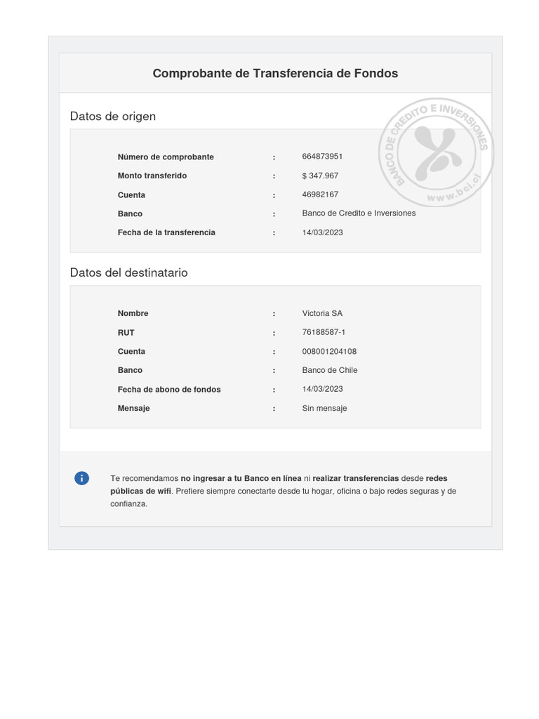 Comprobante Transferencia | PDF