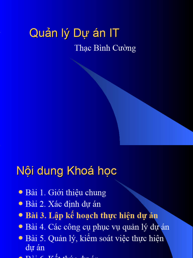 QLDA-Bai 3 Lap Ke Hoach | PDF