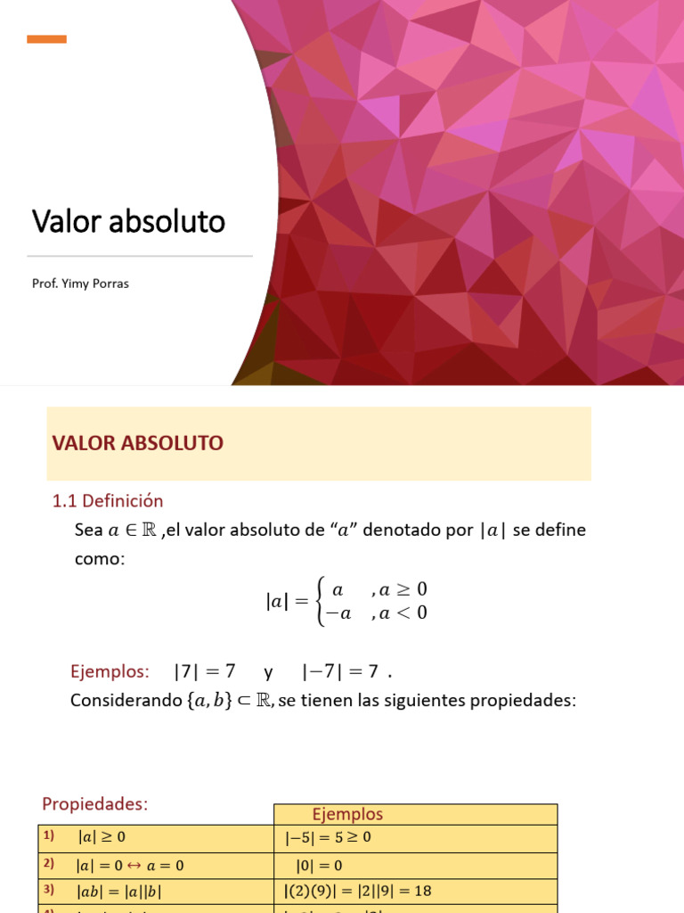 Valor Absoluto | PDF | Métodos y materiales de enseñanza
