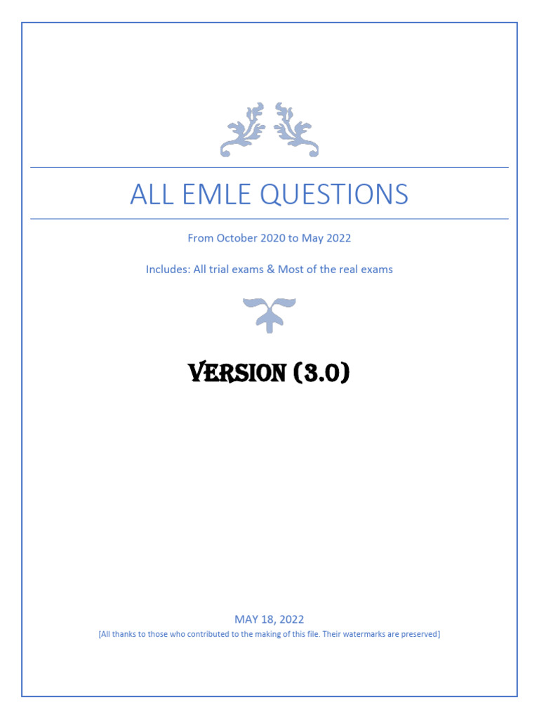 EMLE (Oct 2020 - May 2022) | PDF