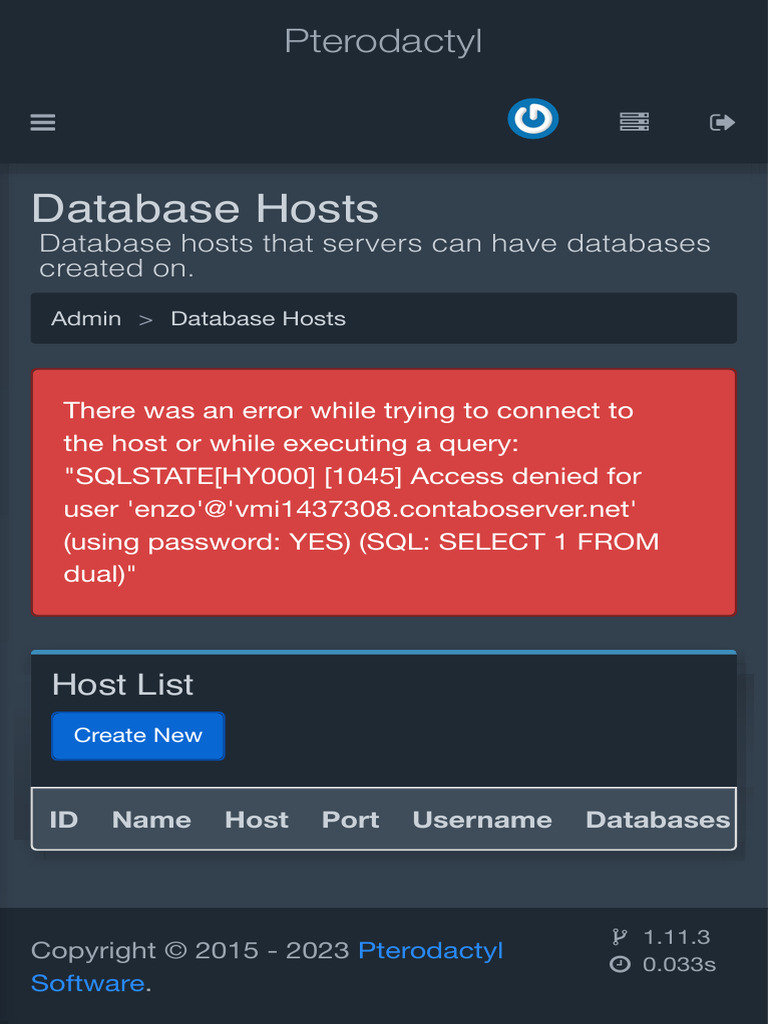 Pterodactyl - Database Hosts | PDF