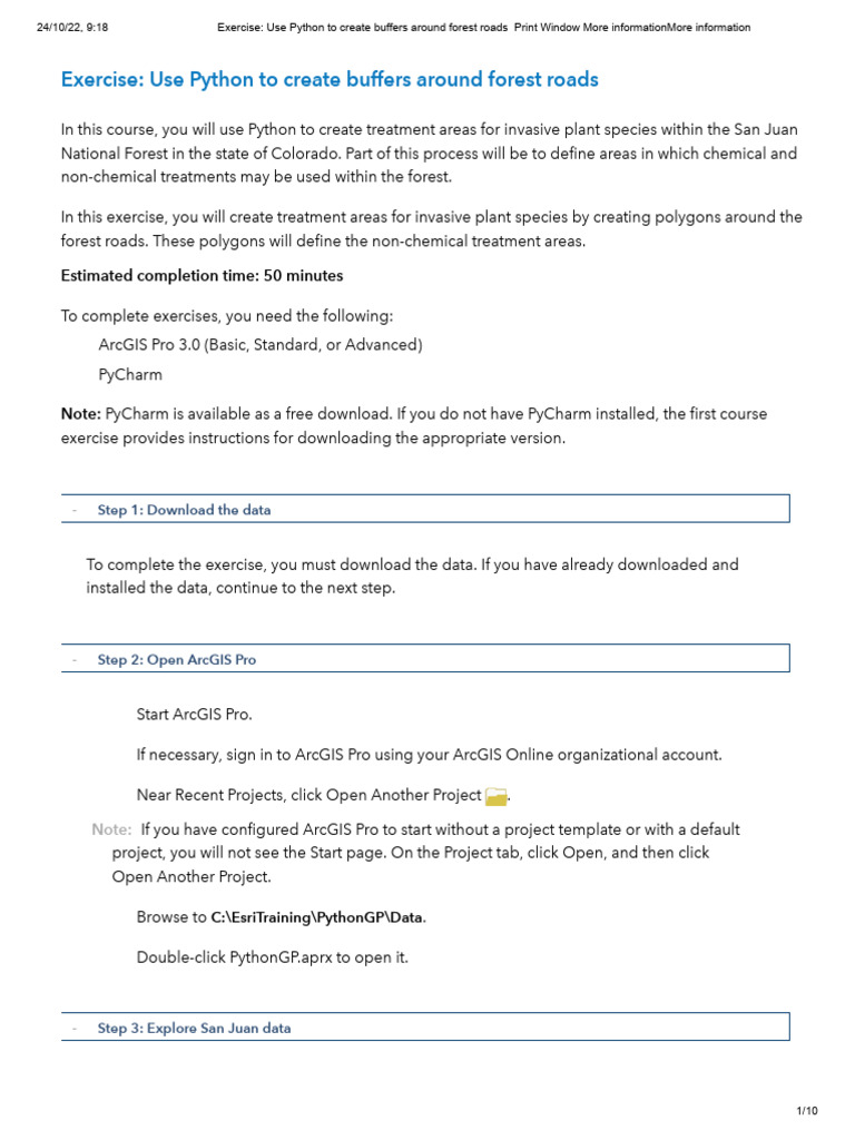 Exercise Use Python To Create Buffers Around Forest Roads | PDF | Arc Gis | Parameter (Computer ...