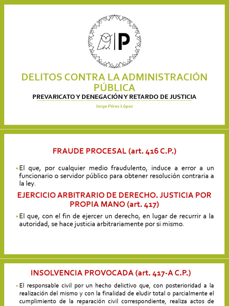 DP Iv - 13. Prevaricato y Otros | PDF | Crímenes | Crimen y violencia