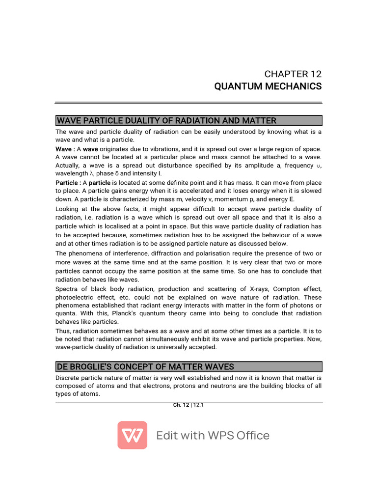 Unit 3 (Quantum Physics) | PDF | Waves | Electromagnetic Radiation