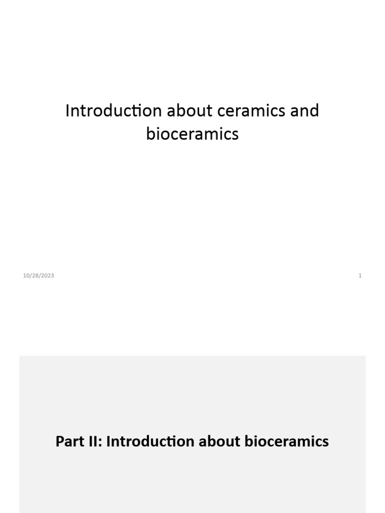 Overview of Bioceramics and Applications | PDF | Zirconium Dioxide ...