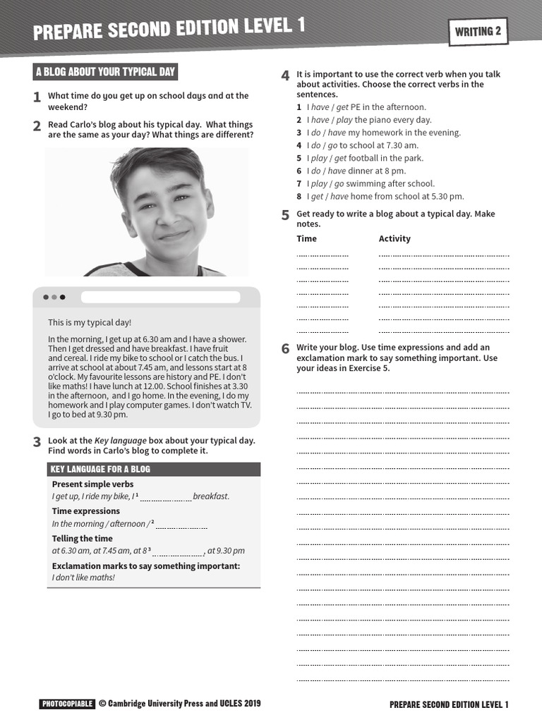 Prepare 1 Writing 2 | PDF