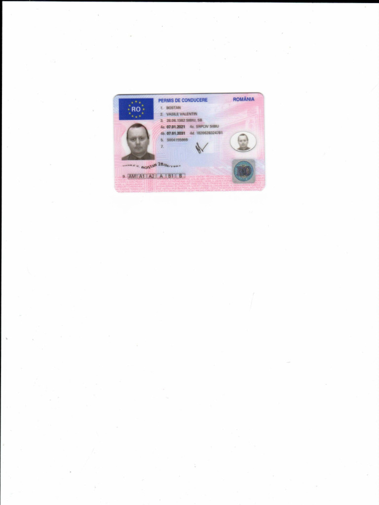 Permis Conducere 07.01.2031 | PDF