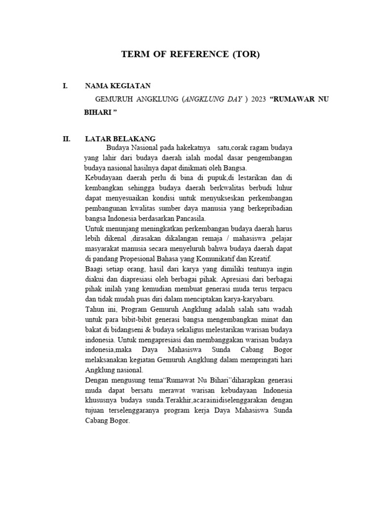 Term of Reference | PDF