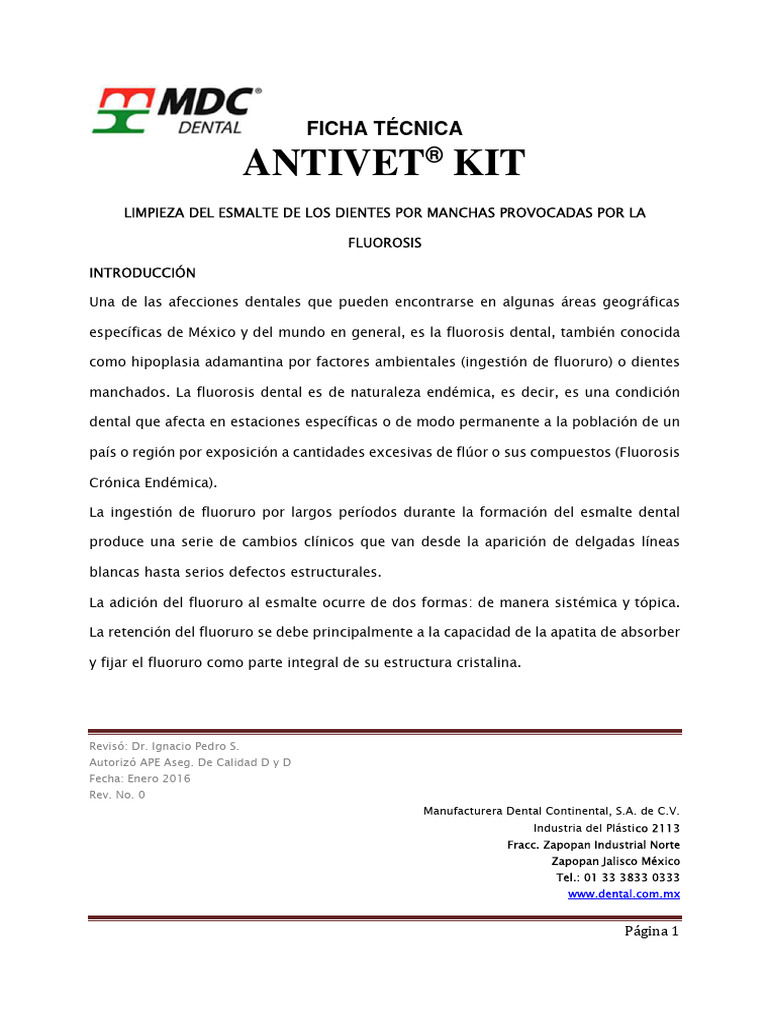 Antivet Ficha Tecnica | PDF | Química | Sustancias químicas