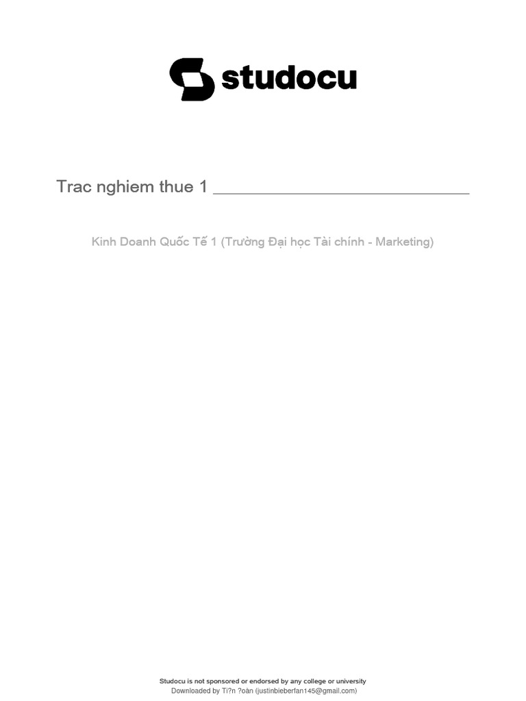 Trac Nghiem Thue 1 | PDF
