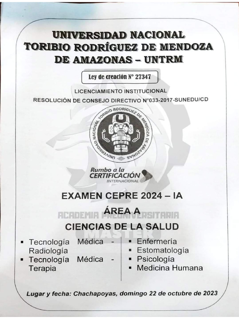 Exámen Cepre C. Salud | PDF