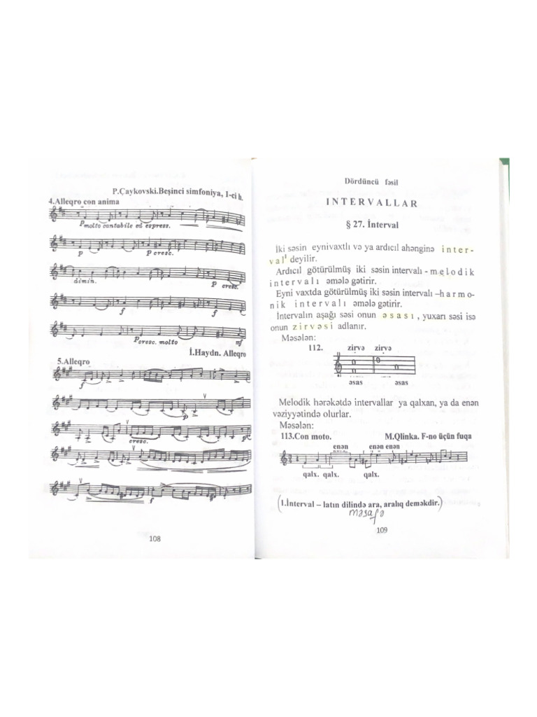 Solfecio. Fəsil 4 - İnterval | PDF