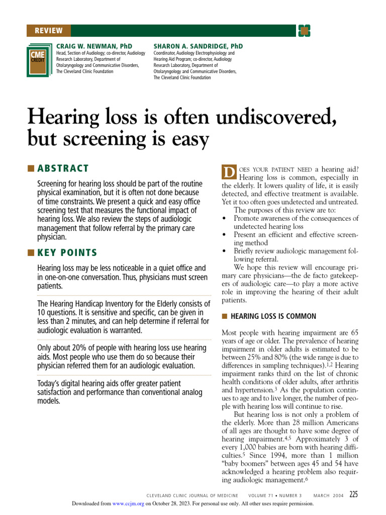 225 Full | PDF | Hearing Loss | Hearing Aid