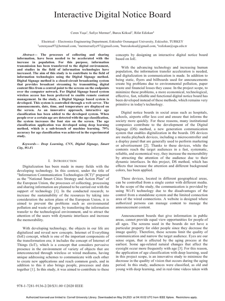 02 Interactive Digital Notice Board | PDF