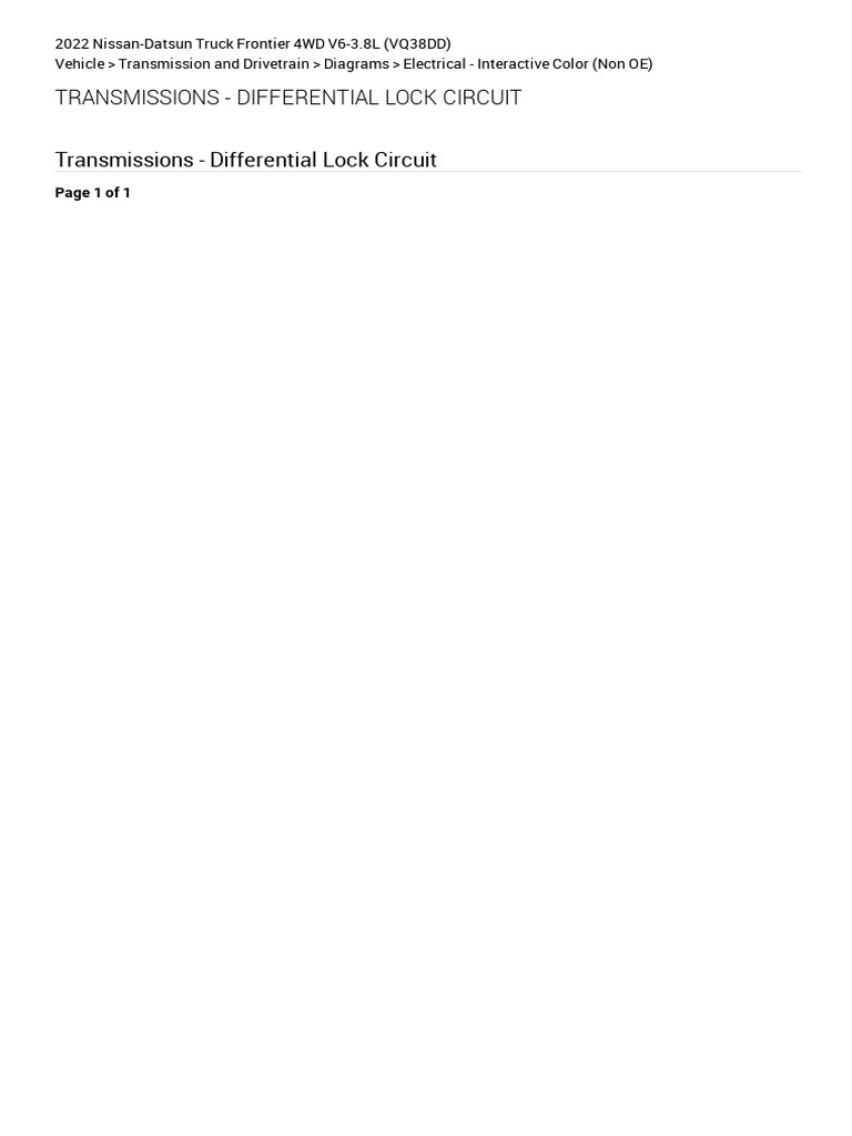 Transmissions - Differential Lock Circuit (Transmission and Drivetrain ...