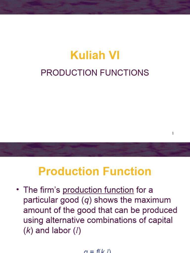 2023 - Kuliah VI Production Function 2 | PDF | Production Function | Trade