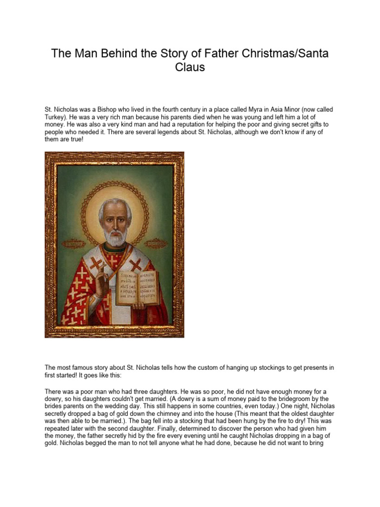 Origins of Santa Claus and St. Nicholas | PDF | History