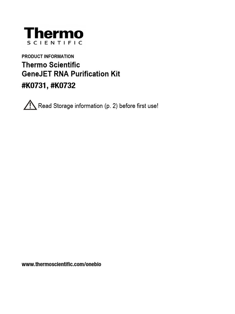 MAN0012664 GeneJET RNA Purification UG | PDF | Protein Purification | Lysis