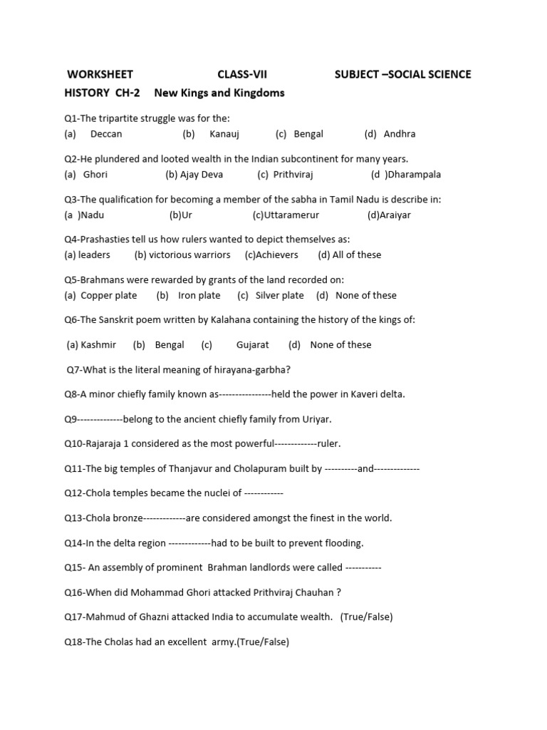 48-Assignment-7th Social Science Worksheets | PDF | Rock (Geology) | Earth