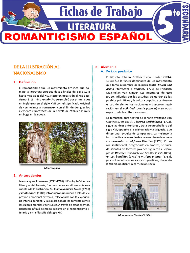 Romanticismo Espanol para Quinto Grado de Secundaria | PDF | Las penas ...